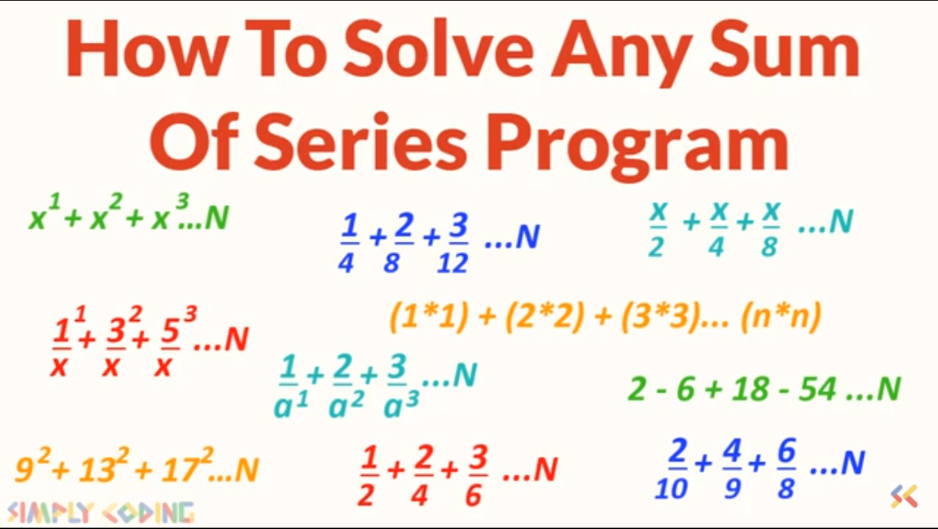 Solve Any Sum Of Series Programs In Java